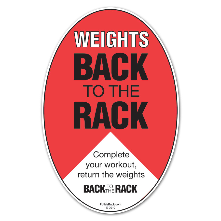 Weight or Dumbbell Rack Stickers - Put Me Back